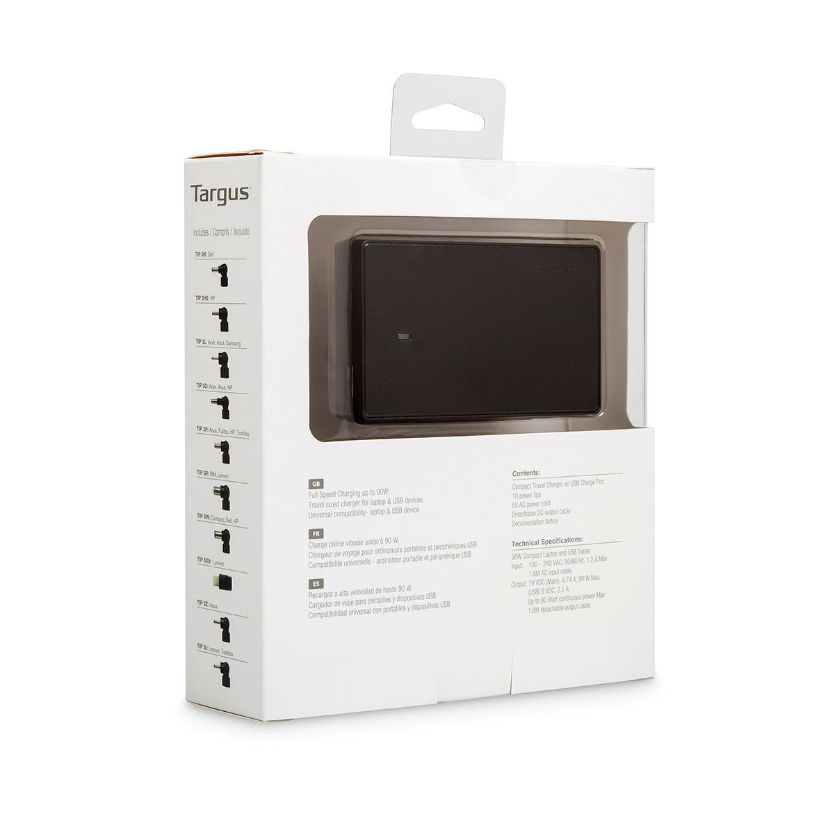 Targus Compact Laptop & USB Tablet Charger(EU)